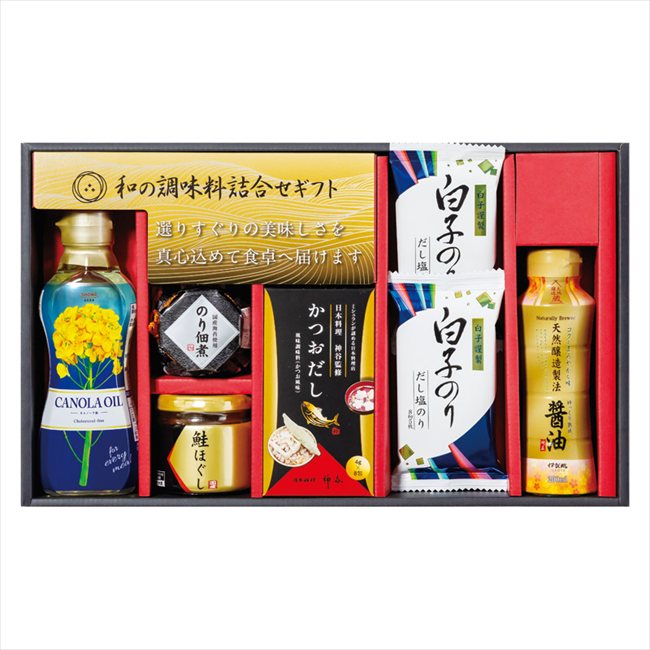 ■商品紹介：ミシュランが認める日本料理店「神谷」監修の味をご家庭でもお楽しみください ■商品内容：白子だし塩のり（8切5枚） ×2、のり佃煮（80g）・鮭ほぐし（50g）・かつおだし（4g×8袋）・伊賀越 天然醸造醤油（200ml）・昭和 ...