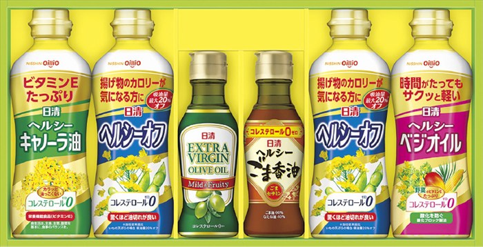 ■お中元専用商品となります。商品出荷日：6月12日から8月8日ごろ ◆商品紹介：日清エキストラバージンオリーブオイルをはじめバラエティ豊かな食用油を詰め合わせたギフト。＜BR> ■商品内容：ヘルシーオフ（350g）×2、ヘルシーキャノーラ油...