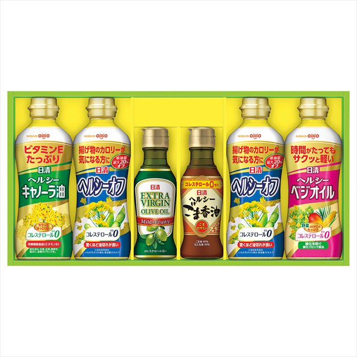 ■お歳暮専用商品となります。商品出荷日：11月4日から12月10日ごろ ヘルシーオフ(350g)×2、ヘルシーキャノーラ油・ヘルシーベジオイル(各350g)・エキストラバージンオリーブオイル・ヘルシーごま香油(各145g)×各1 ■商品紹介...