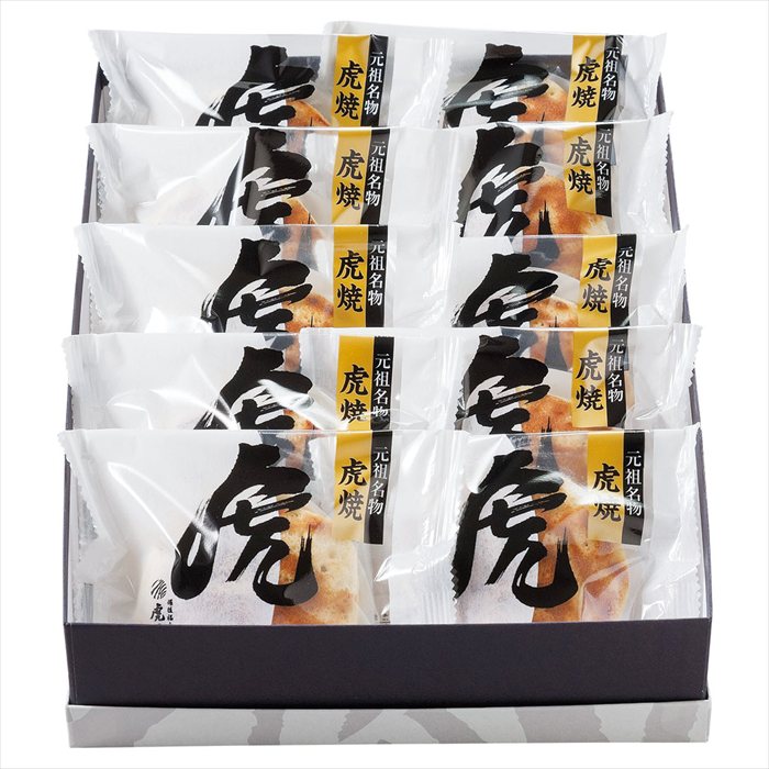 ■お歳暮専用商品となります。商品出荷日：11月4日から12月10日ごろ 虎焼（つぶあん）×10 ■商品紹介：創業400年、瀬戸内は広島の和菓子屋 虎屋本舗。天皇陛下献上御喜納菓の銘菓虎焼は江戸時代より続く伝統製法で拵えました。 ■パッケージ...