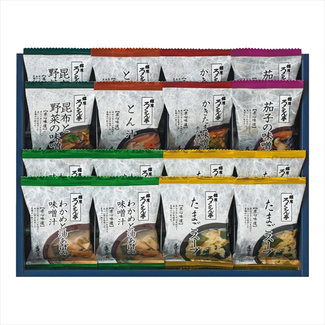 ■セット内容：わかめと油あげの味噌汁×4、たまごスープ×4、昆布と野菜の味噌汁×2、とん汁×2、かきたま味噌汁赤だし仕立×2、茄子の味噌汁×2 メーカー希望小売価格はメーカーカタログに基づいて掲載しています ■さまざまなギフトアイテムをご用...