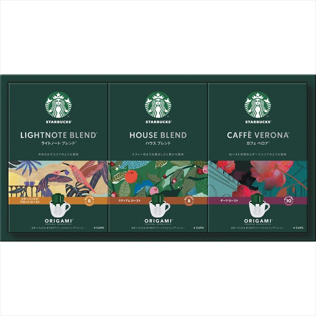 ■セット内容：スターバックス オリガミ ハウスブレンド4p×1、スターバックス オリガミ カフェベロナ4p×1、スターバックス オリガミ ライトノートブレンド4p×1 メーカー希望小売価格はメーカーカタログに基づいて掲載しています ■さまざ...