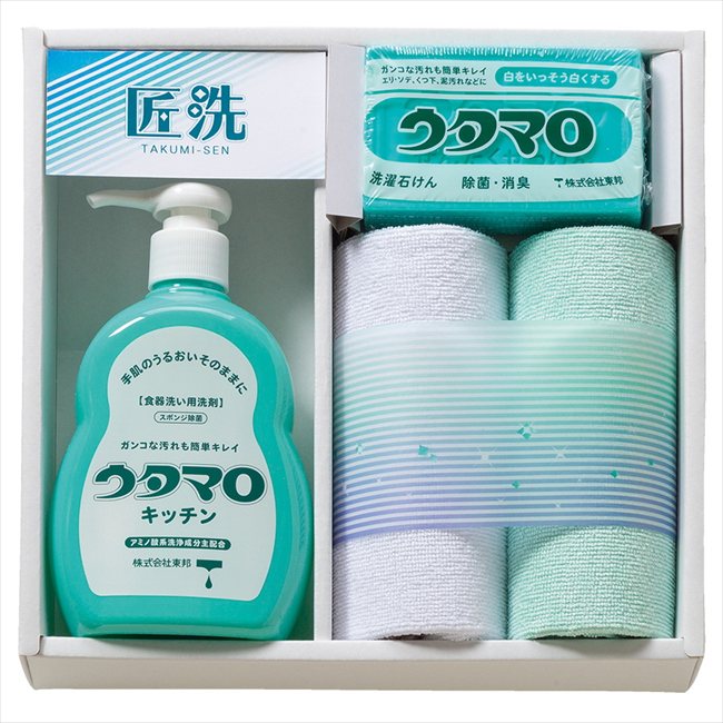 ■セット内容：ウタマロ洗濯石けん(133g)×1、ウタマロキッチン(300ml)×1、マイクロファイバークロス(25×25)×2 メーカー希望小売価格はメーカーカタログに基づいて掲載しています ■さまざまなギフトアイテムをご用意しております...