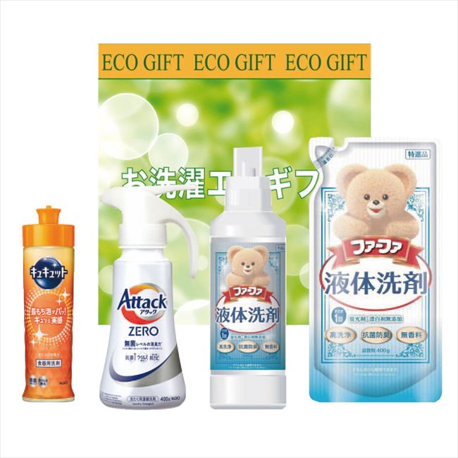 ■セット内容：花王アタックZEROワンハンド400g×1、花王キュキュット220ml×1、ファーファ液体洗剤500g×1、ファーファ液体洗剤（詰替）400g×1 メーカー希望小売価格はメーカーカタログに基づいて掲載しています ■さまざまなギ...