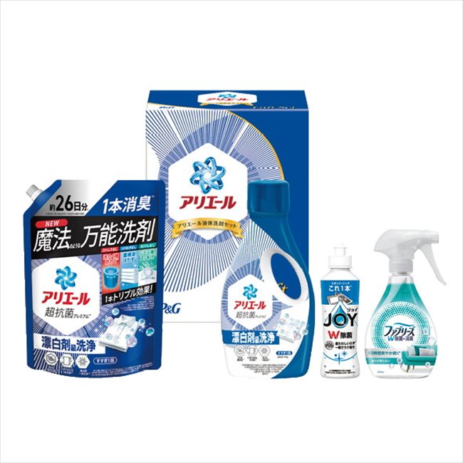 ■セット内容：アリエールジェル本体700g×1、アリエールジェル詰替超特大625g×1、除菌ジョイコンパクト170ml×1、ファブリーズW除菌370ml×1 メーカー希望小売価格はメーカーカタログに基づいて掲載しています ■さまざまなギフト...