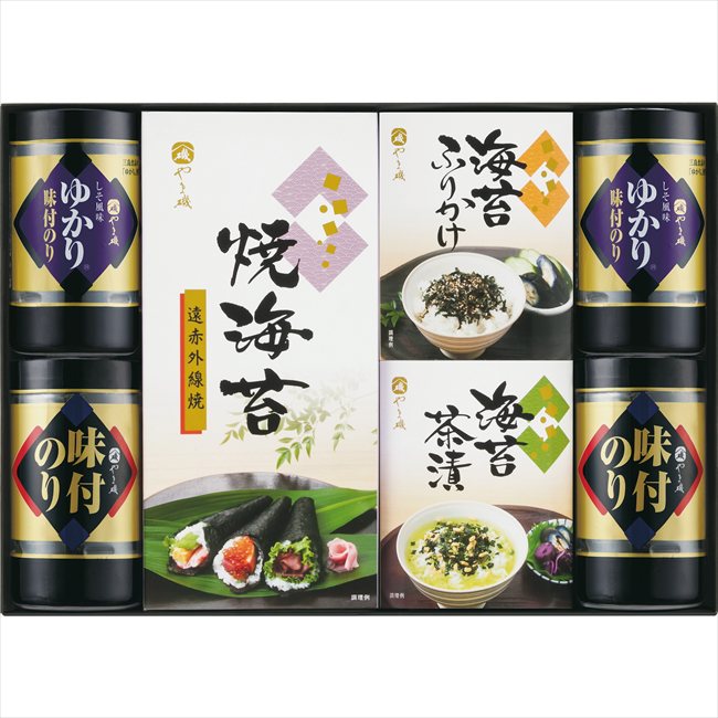 ■セット内容：味付のり（8切24枚）×2、ゆかり味付のり（8切24枚）×2、焼のり 2袋詰（2切6枚）、のり茶漬（5.5g×3）、のりふりかけ（5g×3） メーカー希望小売価格はメーカーカタログに基づいて掲載しています ■さまざまなギフトア...