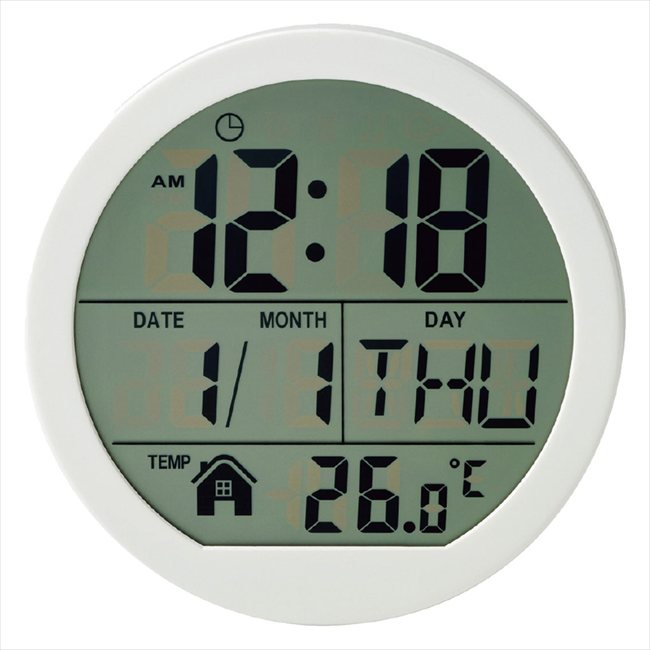 ※商品はお取り寄せとなりますのでご注意ください ■商品説明： ■商品内容:ABS 時計・アラーム・スヌーズ・タイマー・温度モード 取説 ■商品重量／容量：158g／ ■商品サイズ／パッケージサイズ：135×135×26mm／145×145×...