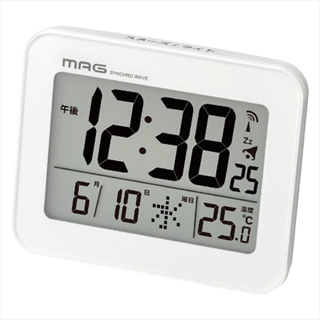 ※商品はお取り寄せとなりますのでご注意ください ■商品説明： ■商品内容:プラ 電波時計・電子音アラーム・スヌーズ・タッチセンサー式ライト・カレンダー表示・温度表示・電波受信状況表示・12/24時間表示切替 取説・保証書 ■商品重量／容量：...