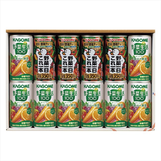 ※商品はお取り寄せとなりますのでご注意ください ■商品説明： ■商品内容: カゴメ野菜生活100オリジナル190g×8・カゴメ野菜一日これ一本190g×4 ■商品重量／容量：2794g／ ■商品サイズ／パッケージサイズ：／215×325×6...