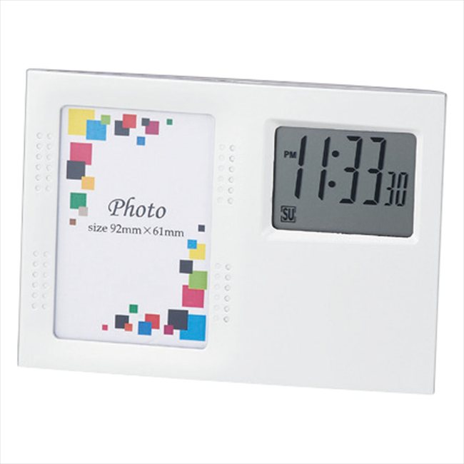※商品はお取り寄せとなりますのでご注意ください ■商品説明： ■商品内容:ABS 写真サイズ/92×61mm・時計・アラーム・カレンダー・タイマー 取説 ■商品重量／容量：89g／ ■商品サイズ／パッケージサイズ：100×140×41mm／...