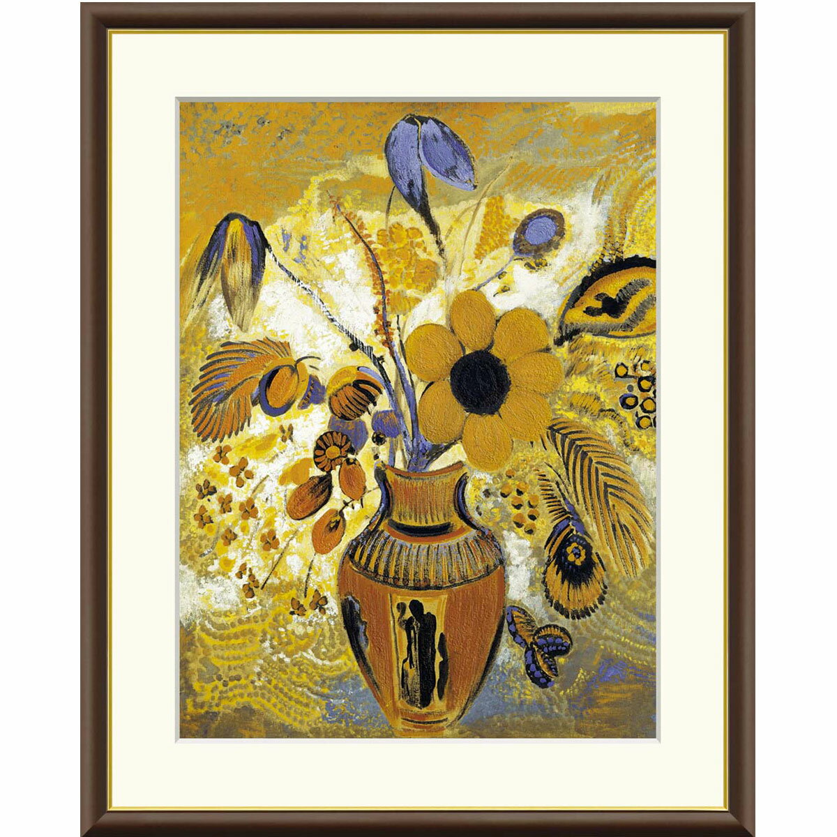 商品の詳細 作家名／オディロン・ルドン 作品名／エトルリア花瓶の花（F8号）メトロポリタン美術館（アメリカ）所蔵、1900〜10年頃制作 技法／　高精彩工芸画＋手彩 額寸／　61x49.5（cm） 絵寸／　45.5x38（cm） 重さ／　約...