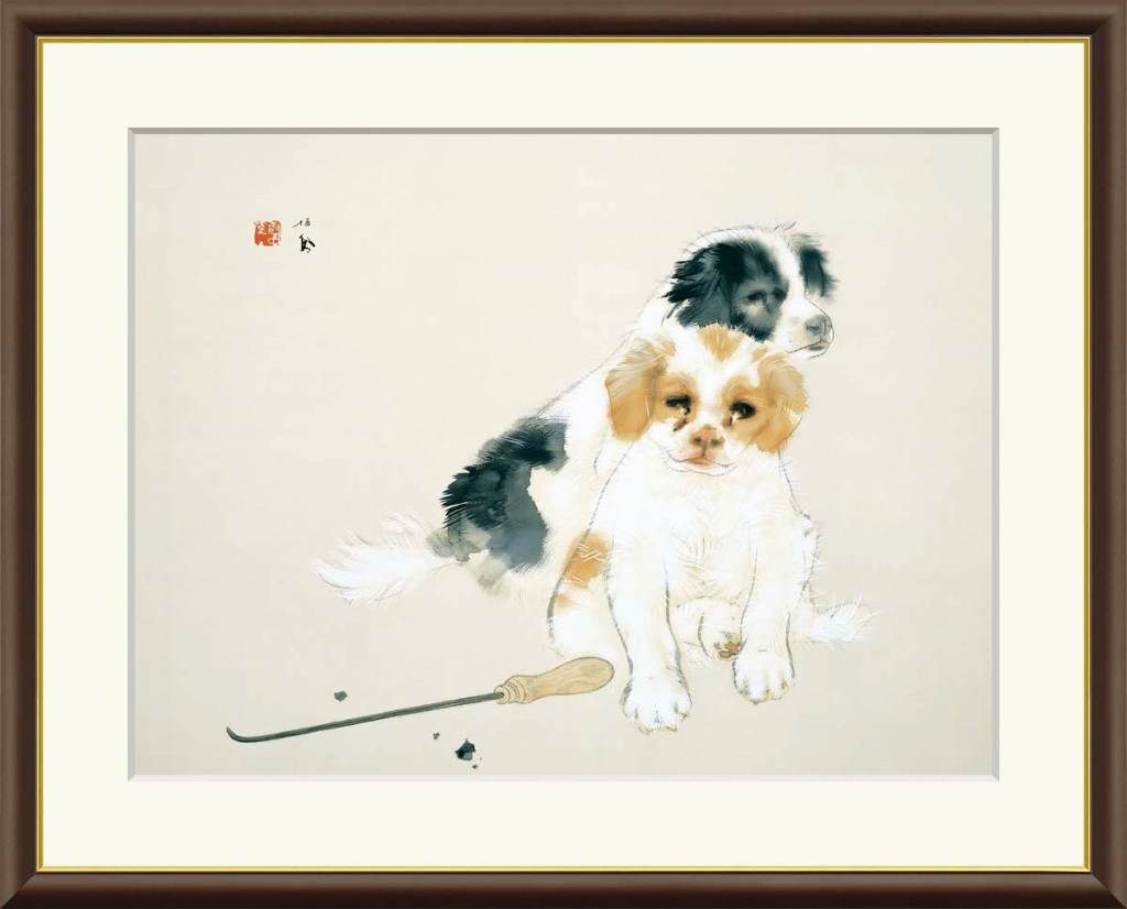 商品の詳細 作家名／ 竹内栖鳳 作品名／ 爐邊（ろへん） 技　法／　高精彩工芸画＋手彩 額　寸／　61x49.5（cm） 絵　寸／　45.5×38（cm）F8号 作品の状態／新品、額付き、紙箱入り 技法の別表記／高精細巧芸画　手彩補色　複製...