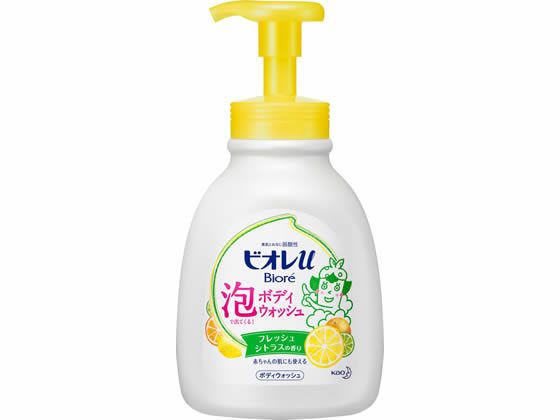 【仕様】手のひら洗い派のご家族に。キメ細かくて、もっちりとした泡が長続き。手のひらでなでるだけで、全身の汗や汚れをきちんと落とせます。　赤ちゃんの肌もやさしく洗える、素肌と同じ弱酸性。　さわやか気分フレッシュシトラスの香り。　●本体（ポンプ...