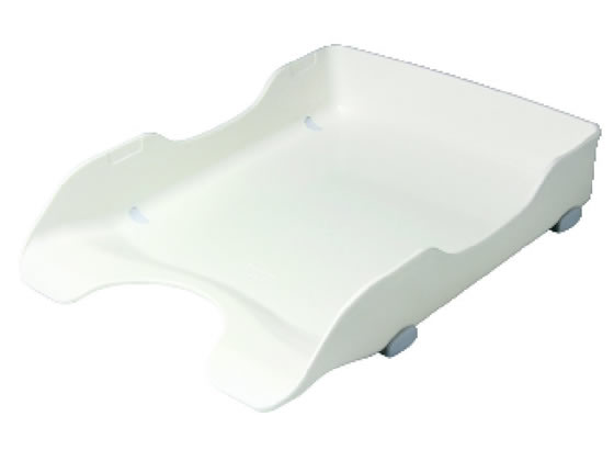【仕様】●仕様：A4タテ●色：白●サイズ：幅257×奥行350×高さ65mm●材質：本体／PS、脚／EVA●最大スタッキング可能段数：5段●耐荷重：約2kg●注文単位：1個●別売りの「ジョインター」をつけることで収納スペースを高く確保できま...