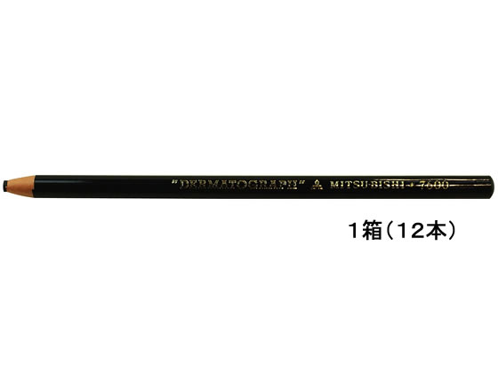 【仕様】●色：黒●入数：12本●丸軸●油性ダーマト●サイズ：（ダース箱）縦54×横180×厚さ19mm重量：（ダース箱）129．0g●ガラス、金属、プラスチックなどに自由に書ける特殊芯を使っています。【検索用キーワード】　MITSUBISH...