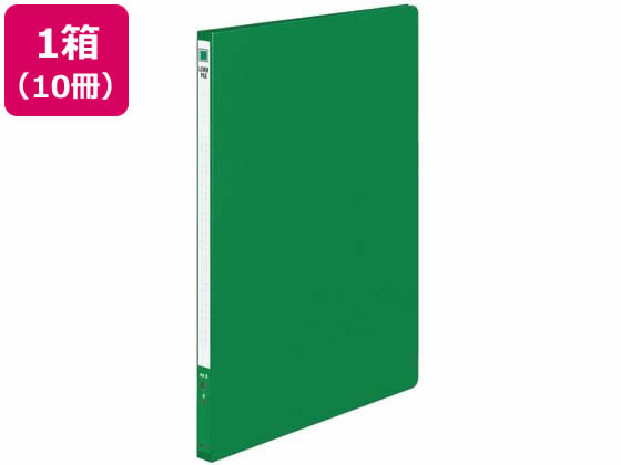 【仕様】●表紙色：緑●サイズ：A4タテ●外寸法：縦307×横237mm●背幅：18mm●とじ厚：12mm●収容枚数：120枚●材質：表紙／R−PP●背見出し紙差替え可能●注文単位：1箱（10冊）【備考】※メーカーの都合により、パッケージ・仕...