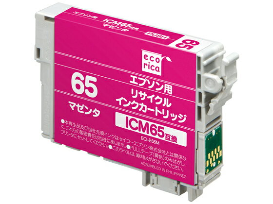 【仕様】●純正型番：ICM65●色：マゼンタ●インク種類：顔料●インク残量表示●注文単位：1本●グリーン購入法適合【備考】※メーカーの都合により、パッケージ・仕様等は予告なく変更になる場合がございます。【検索用キーワード】えこりか　ecor...
