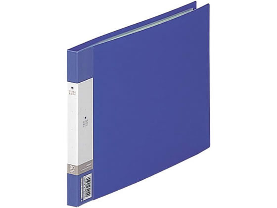 【商品説明】分類整理に便利な交換式背見出し。目にやさしいエンボス加工ポケット。【仕様】●表紙色：青●サイズ：B5ヨコ●外寸法：縦197×横289mm●背幅：16mm●ポケット枚数：20枚●中紙：あり●中紙色：白●材質：表紙・ポケット／ポリプ...