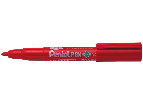 【商品説明】キシレンやセロソルブを使わず「アルコール系油性インキ」を使用した、人にやさしいペンです。【仕様】●インキ色：赤●インキ成分：アルコール系油性染料●中字●筆記線幅：1．1mm（丸芯）●使いきりタイプ●サイズ：18×22×138mm...