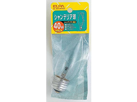 【仕様】ガラス球の形状がローソクの炎形の電球。シャンデリア器具にはもちろん、電球の形やフィラメントの輝きを見せるブラケット、ペンダントにも使用できます。●カラー：クリア●口金：E26●定格電圧：100／110V●定格消費電力：40W●寸法：...