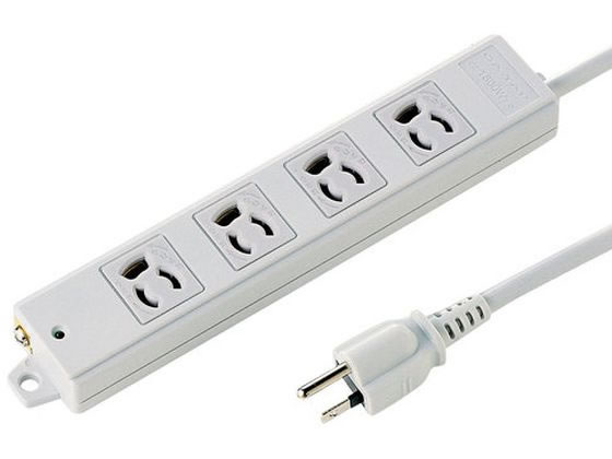 【商品説明】4個口（3P抜け止め）、VCTFコード仕様、3Pプラグ（絶縁キャップ付き）のタップです。電源状態が確認できる通電ランプ付きです。裏面にマグネットが付いているので、スチールのデスクなどに仮固定することができます。メンテナンスがしや...
