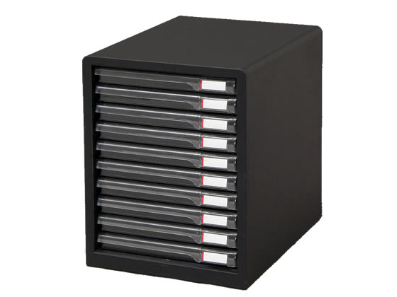 【商品説明】●分類に便利なインデックスラベルと滑り止め用のゴム脚付きで、オフィスでの机上のスペースを有効活用できます。【仕様】●色：ダークグレー●引き出し色：透明●サイズ：幅約265×奥行約350×高さ約345mm●引出し内寸：幅230×奥...