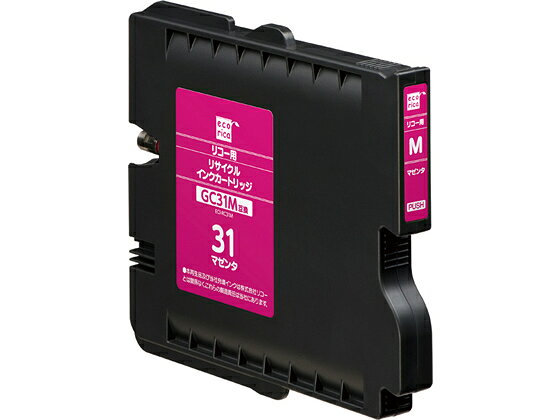 【仕様】●純正型番：GC31M●色：マゼンタ●インク種類：顔料●Mサイズ●耐力インク●インク残量表示●グリーン購入法適合●GPNエコ商品ねっと掲載【検索用キーワード】エコリカ　ecorica　互換リサイクルインクカートリッジ　互換インクカー...