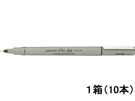 【仕様】●インク色：黒●油性染料●筆記線幅：0．49mm（極細）●サイズ：軸径10．5×厚さ12．9×長さ138．5mm●重量8．3g●注文単位：1箱（10本）【検索用キーワード】油性ペン　黒ペン　油性マーカー　油性マジック　極細ペン　PI...