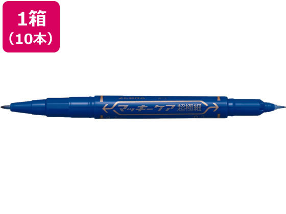 【商品説明】アルコール系インクを使用しています。速乾性・耐水性。紙・布・木・ダンボール・ガラス・プラスチック・金属・ビニール製などに幅広くご利用になれます。【仕様】●インク色：青●筆記線幅：極細／0．7mm、超極細／0．3mm●長さ：140...