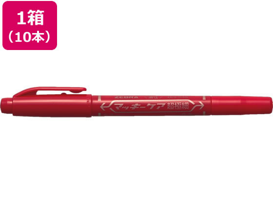 【商品説明】アルコール系インクを使用しています。速乾性・耐水性。紙・布・木・ダンボール・ガラス・プラスチック・金属・ビニール製などに幅広くご利用になれます。【仕様】●インク色：赤●筆記線幅：極細／0．7mm、超極細／0．3mm●長さ：140...