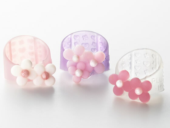 【商品説明】リング型指サックとして初めて、リング部分とモチーフ部分のカラーが異なる多色立体成型を実現。指の形に合わせた新楕円形状を採用。伸縮性に優れた、やわらかく臭わないシリコン製で着け心地もソフト。【仕様】●サイズ：L（女性親指用）●長径...