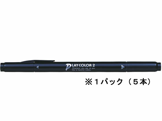 【商品説明】水性カラーサインペンのロングセラー「プレイカラー」。好評の極細プラ芯と太書き用繊維芯のツインタイプ。【仕様】●インク色：黒●筆記線幅：太字：1．2mm／極細字：0．4mm●長さ：153mm●水性インク●注文単位：1パック（5本）...
