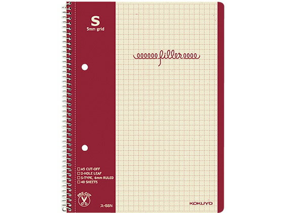 【商品説明】スパイラルとじなので、折り返して使えます。中紙は切り取りミシン目入りで、必要なページだけ切り取れます。【仕様】●サイズ：A5●寸法：210×157mm●罫内容：5mm方眼●とじ穴間隔：80mmピッチ●紙質：上質紙●表紙：色厚板紙...