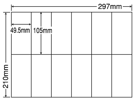 【仕様】●仕様：12面●シートサイズ：A4（210mm×297mm）●ラベルサイズ（横×縦）：49．5×105mm●再剥離タイプ●対応プリンタ：インクジェット（染料のみ）、モノクロレーザー、モノクロコピー、熱転写※顔料系インク、カラーコピー...
