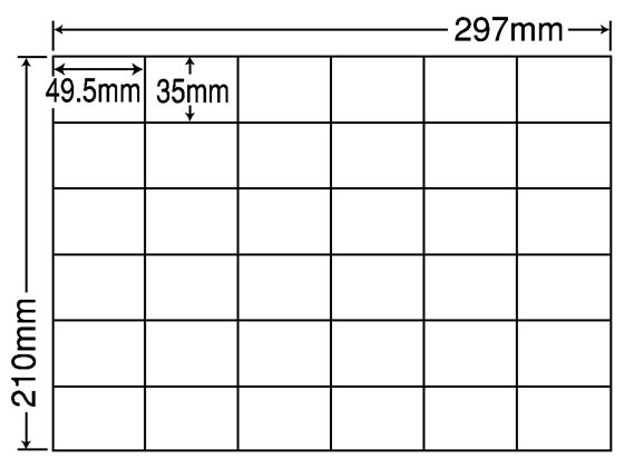 【仕様】●仕様：36面●シートサイズ：A4（210mm×297mm）●ラベルサイズ（横×縦）：49．5×35mm●再剥離タイプ●対応プリンタ：インクジェット（染料のみ）、モノクロレーザー、モノクロコピー、熱転写※顔料系インク、カラーコピー機...