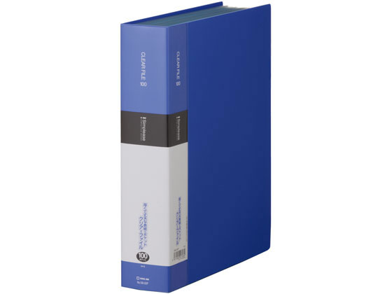 【商品説明】厚くて丈夫な表紙＆ポケット。カラーバリエーションも豊富。【仕様】●本体色：青●サイズ：A4タテ型●外寸：307×231×62●ポケット数：100枚●適正収納枚数：200枚●表紙素材など：PP表紙●ポケットタイプ：上から入れるタイ...