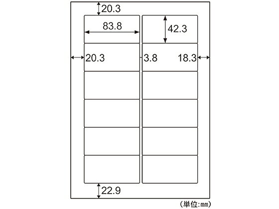 【商品説明】ラベル裏面に特殊パターンを印刷した、下地が透けないしっかり隠せる訂正ラベル。直したい箇所だけ訂正できて、コスト削減に。【仕様】●シートサイズ：A4（210×297mm）●ラベルサイズ：83．8×42．3mm●紙厚：0．18mm（...