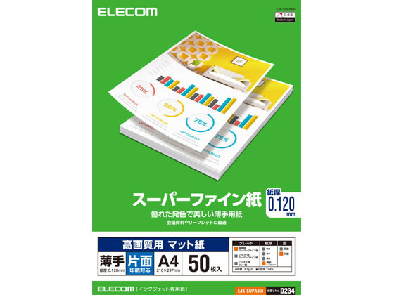 【商品説明】細かい部分までくっきり再現できる高画質用スーパーファイン紙です。印刷画像を鮮やかに再現するため、白色度の高い特殊なコーティングをしています。高精細な写真画像から細かい文字まで、ニジミや裏写りを防ぎ、クッキリ鮮明に印字できます。プ...