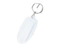 【商品説明】鍵の使い分けが出来ます。全6色。【仕様】●色：ミルキー●規格：本体／85×27mm、カードサイズ／15×45mm●材質：リング／鉄・ニッケルメッキ、本体／PP●中紙付●注文単位：1パック（10個）【検索用キーワード】にしけい　イ...