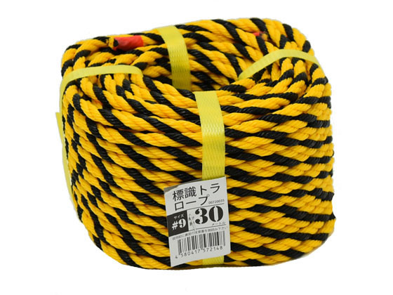 【仕様】●太さ：およそ7．3mm【検索用キーワード】紺屋商事　こんやしょうじ　コンヤショウジ　KONYASHOUJI　標識ロープ　ロープ　30m　1個　9×30m　00720035　梱包資材　輪ゴム　ひも　ロープ　bousai0501　RP...