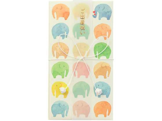 【仕様】●ラッキーモチーフの象のイラスト●短冊（ご出産祝い／お祝／無地）、中袋付●表書きと包み方解説付●本体サイズ：H185×W100mm●トレーシングペーパー使用の短冊は、油性ペンでお書きください。●注文単位：1袋（5枚）【検索用キーワー...