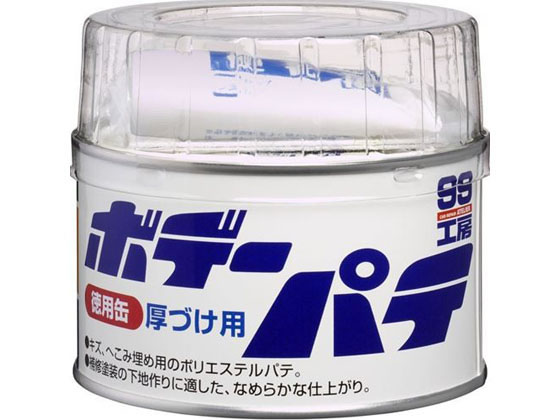【商品説明】大型補修も可能な徳用ポリエステルパテで、保存も可能です。ヘラ、カクハン棒付きです【仕様】●内容量：主剤400g、硬化剤15g●サイズ：高さ110mm×幅110mm×奥行90mm【備考】※メーカーの都合により、パッケージ・仕様等は...