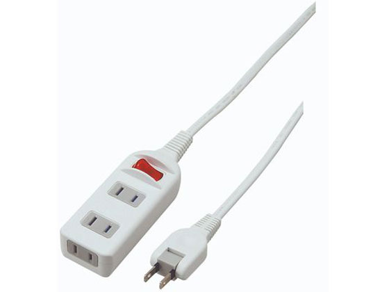 【仕様】●カラー：白●個口数：3●コード長（m）：1●定格入力：125V　15A　合計1500Wまで●本体サイズ（mm）：W45×H106×D34●本体重量（コード含む）（g）：167●パッケージ形態：スライドブリスター●パッケージサイズ（...