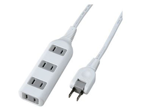 【仕様】●カラー：白●個口数：4●コード長（m）：3●定格入力：125V　15A　合計1500Wまで●本体サイズ（mm）：W41×H122×D21●本体重量（コード含む）（g）：305●パッケージ形態：スライドブリスター●パッケージサイズ（...