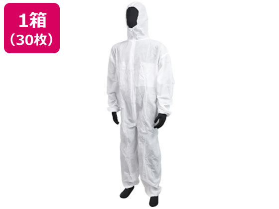 【商品説明】超軽量仕様。ゆったりサイズで動きやすい。汚れ防止に最適通気性に優れ不快なムレを解消。内ポケット付き操作しやすいリングジッパー【仕様】●サイズ：L●カラー：白●型式：エンボス加工不織布、5本縫製●仕様：超軽量●フード、内ポケット付...