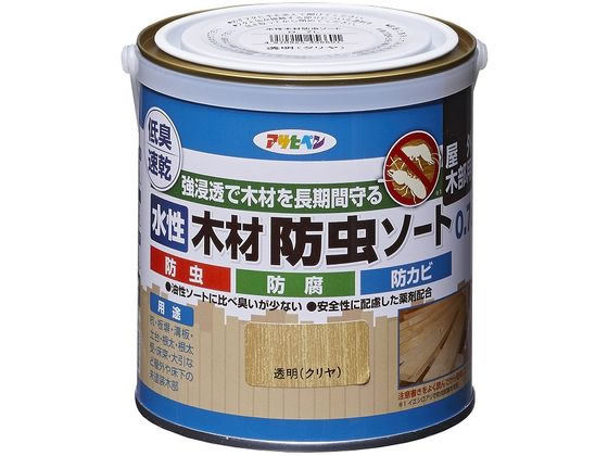 【商品説明】安全性に配慮した薬剤を配合した屋外木部専用防虫・防腐処理剤。浸透性に優れ、長時間木材を保護。水性なので取扱いが簡単・低臭。【用途】適した場所：屋内区分　屋外用。杭、板塀、溝板などの屋外未塗装木部の防虫・防腐。土台、根太、根太受、...