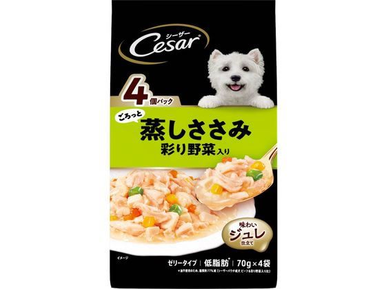 【商品説明】低脂肪なささみをふっくら蒸して低カロリーに仕上げました。厳選されたささみに彩り野菜を加え丁寧に調理。【仕様】●ゼリータイプ●注文単位：1パック（70g×4袋）【備考】※メーカーの都合により、パッケージ・仕様等は予告なく変更になる...