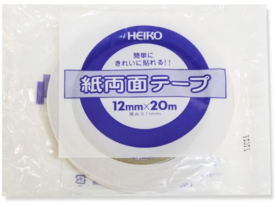 【商品説明】事務作業や手芸・工作など、幅広い用途に活躍する両面接着テープです。紙・プラスチック・金属・ガラス・木材などに。【仕様】●サイズ：幅12mm×20m巻●材質：レーヨン不織布●厚み：0．11mm●入数：1巻【備考】※メーカーの都合に...