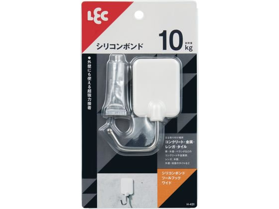 【商品説明】●シリコンボンドと鉄板で超強力接着を実現しました。●屋外のタイルやブロック、浴室の壁面などに取り付けられます。●フック部は大きなものも掛けられる、奥行ききのあるワイドタイプです。●フック部はサビに強いステンレスを使用しています。...