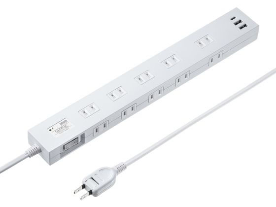 【商品説明】小型ACアダプタが差し込める（差込口ピッチ45mm）10個口電源タップ。iPadなどのタブレットの充電器接続に便利です。雷ガードを内蔵しており、恐ろしい雷から機器をガードします。雷ガード作動中確認ランプ付きです。一括集中スイッチ...